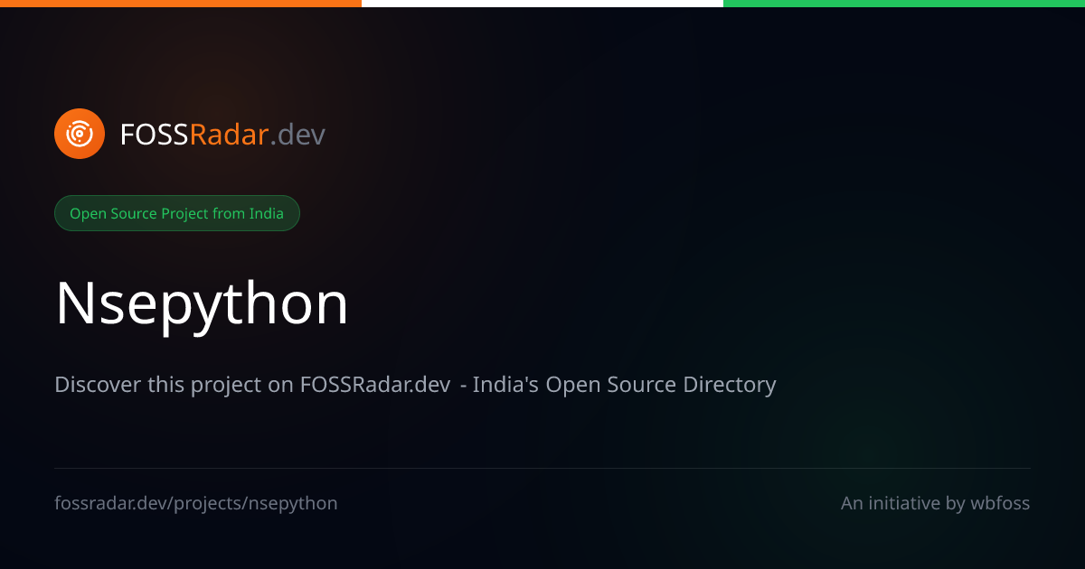 NSEPython - Python Open Source Project from Mumbai, India | FOSSRadar ...